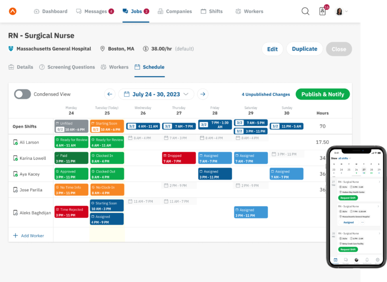 Healthcare scheduling software - ActivateStaff